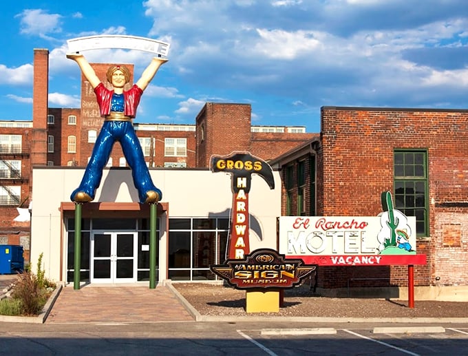 Lights, camera, nostalgia! A glowing tribute to the art of catching eyes and selling fries.