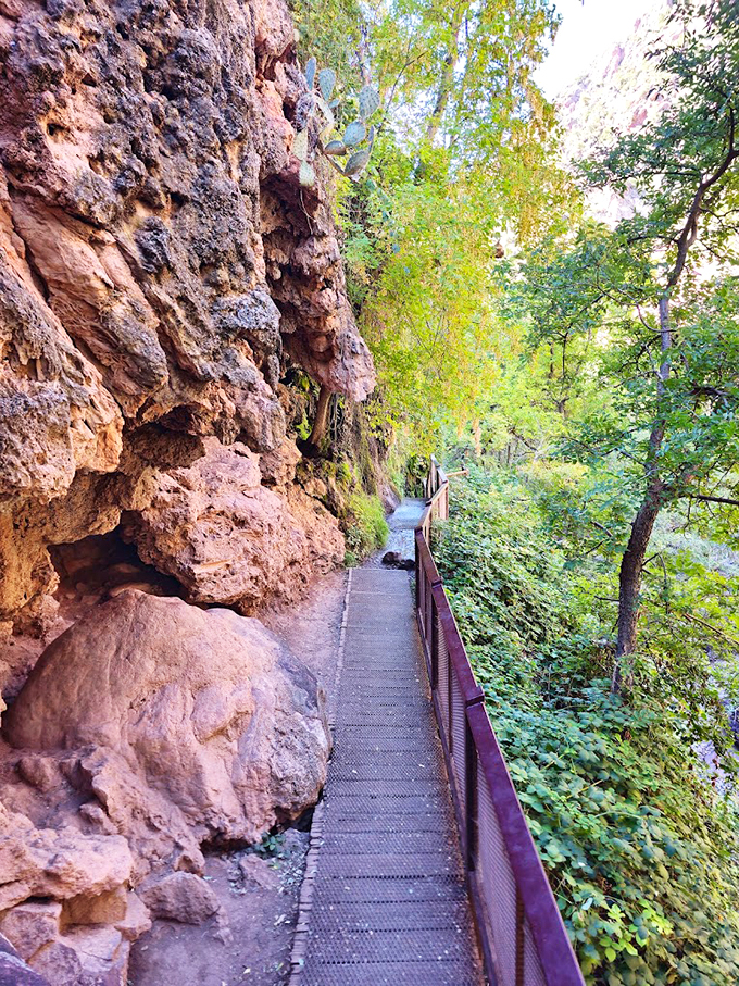 Hugging the cliff like a koala on a eucalyptus, this trail offers thrills and chills. Just don't look down... or do, if you dare! 