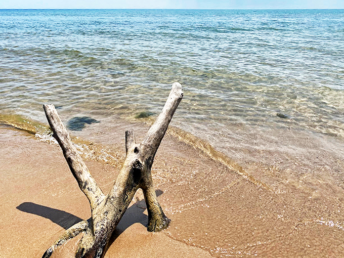 Golden sand stretches as far as the eye can see. Time to work on that "I can't believe it's Wisconsin" tan!