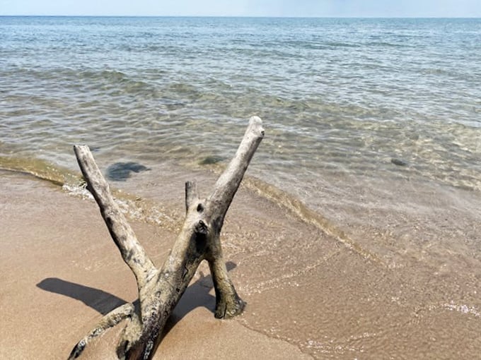 Golden sand stretches as far as the eye can see. Time to work on that "I can't believe it's Wisconsin" tan!