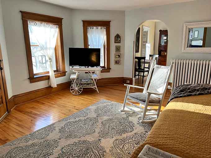 This cozy castle room blends historic charm with comforts your back will appreciate.