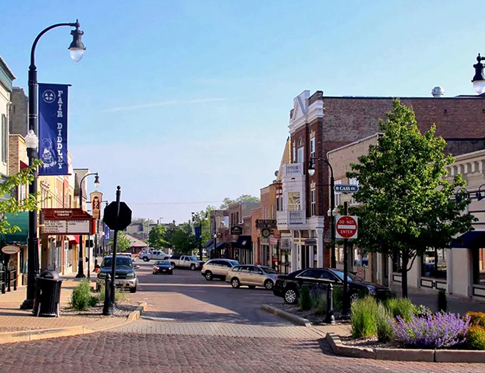 Blooming beautiful! Woodstock's town square bursts with color, framing its historic architecture in a floral embrace that would make any gardener swoon.