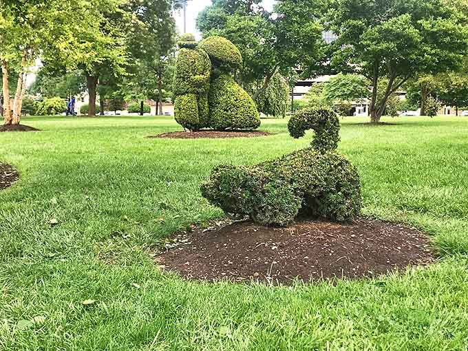 Who knew bushes could have so much personality? These animal-shaped topiaries seem ready to scamper across the lawn.
