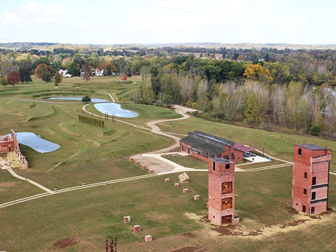 Ariel-Foundation Park's industrial ruins stand like modern sculptures against the Ohio sky – proof that beauty can rise from the ashes of industry.