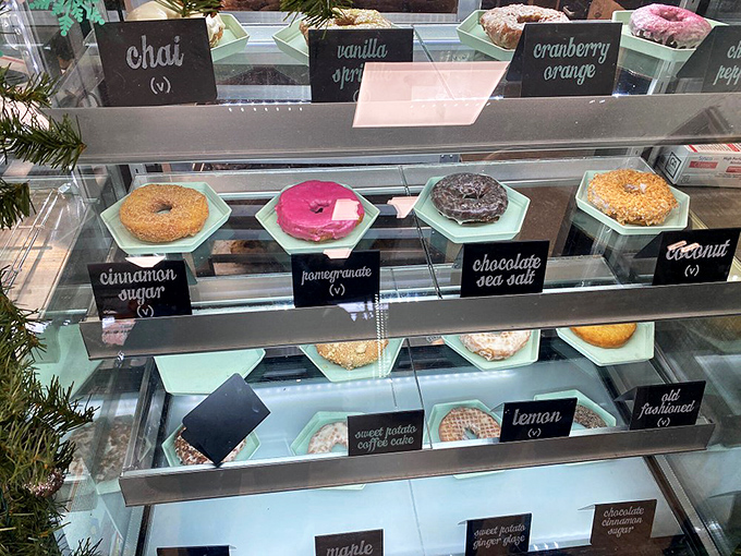 This display case lineup looks like the starting roster for Team Delicious, and every player is an all-star bringing their A-game to breakfast time.