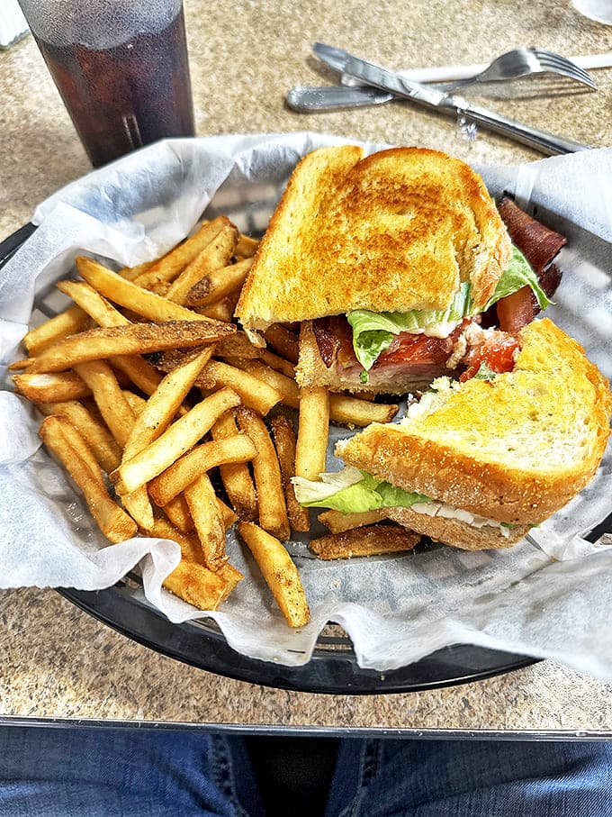 This BLT isn't just a sandwich &ndash; it's architectural perfection between two slices of toast, with layers that would make any lunch enthusiast weak at the knees.