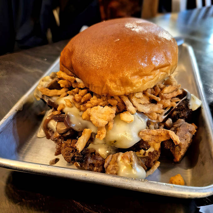 Holy cow! This brisket burger is the Hulk of sandwiches &ndash; beefy, imposing, and guaranteed to leave you feeling mighty satisfied.