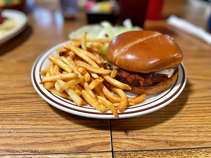 This isn't just a burger &ndash; it's a hand-crafted masterpiece of beef, bun, and golden fries that'll make your taste buds do a happy dance.