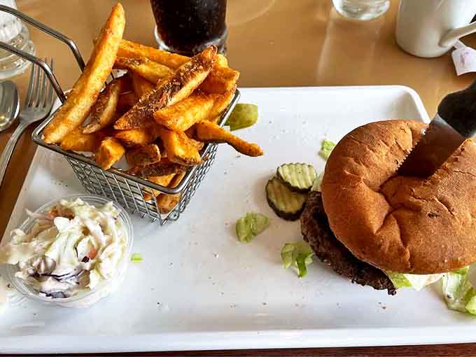 Burger With Fries: Who knew a pancake house could nail a burger? This juicy masterpiece with golden fries proves Elly's isn't just a one-trick breakfast pony.