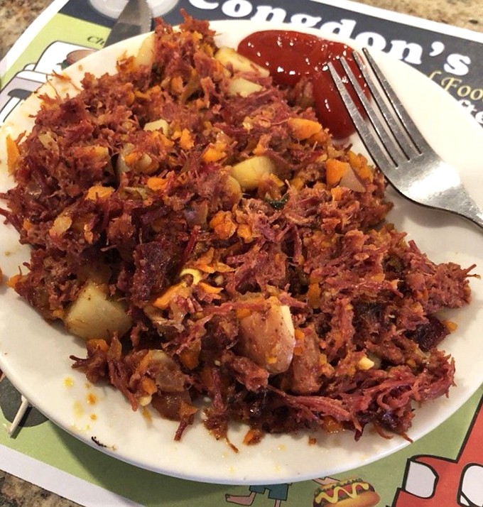 Corned beef hash nirvana – chunky, crispy, and perfectly seasoned, this isn't your sad canned variety but a handcrafted masterpiece worth the drive.