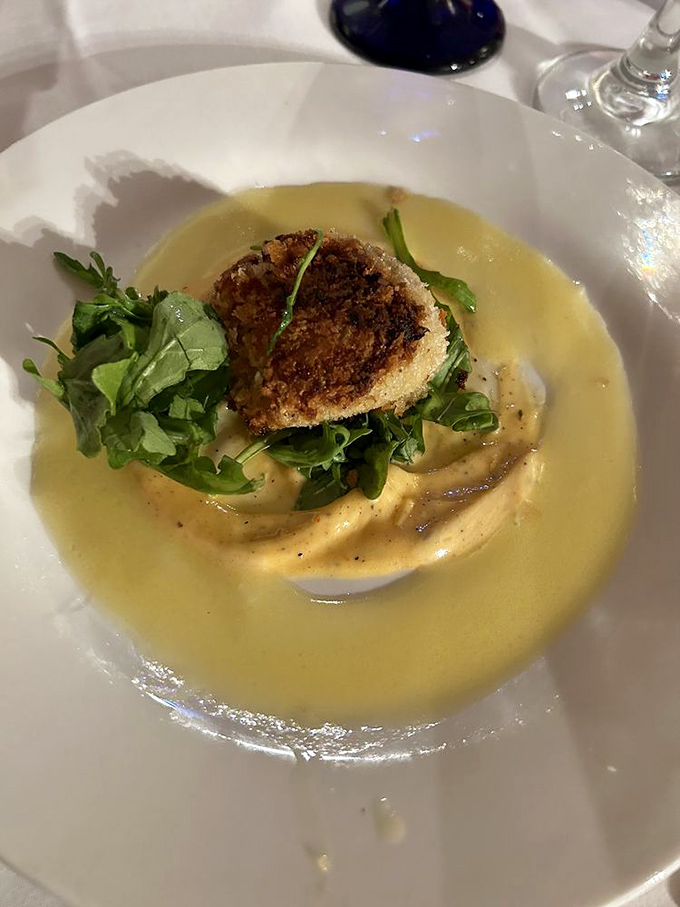 This isn't just any crab cake&mdash;it's a masterpiece of jumbo lump crab meat, pan-seared to golden perfection.