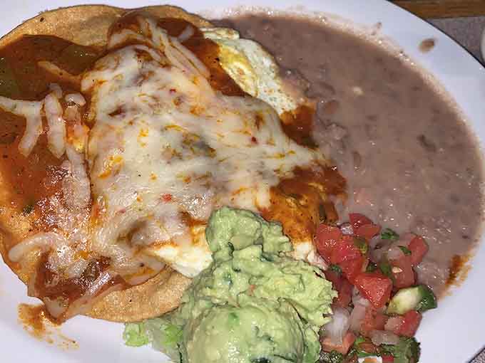 Behold the masterpiece: crispy tortillas, perfectly cooked eggs, and enough cheese to make Wisconsin jealous.