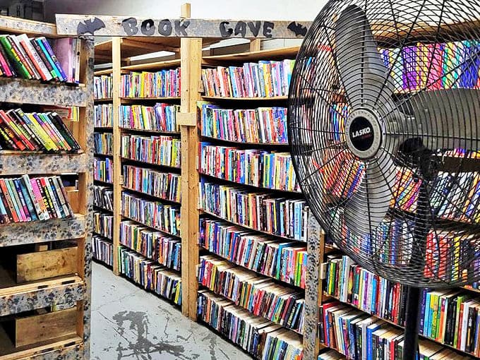 The "Book Cave" offers a more intimate browsing experience. Like a literary speakeasy where the only password is curiosity.