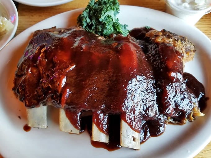 These BBQ ribs could make a grown person weep with joy, falling off the bone like they've got somewhere better to be.