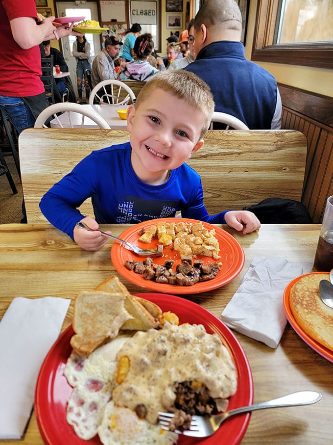 That smile says it all: this is what happens when breakfast exceeds expectations and fills your belly perfectly.