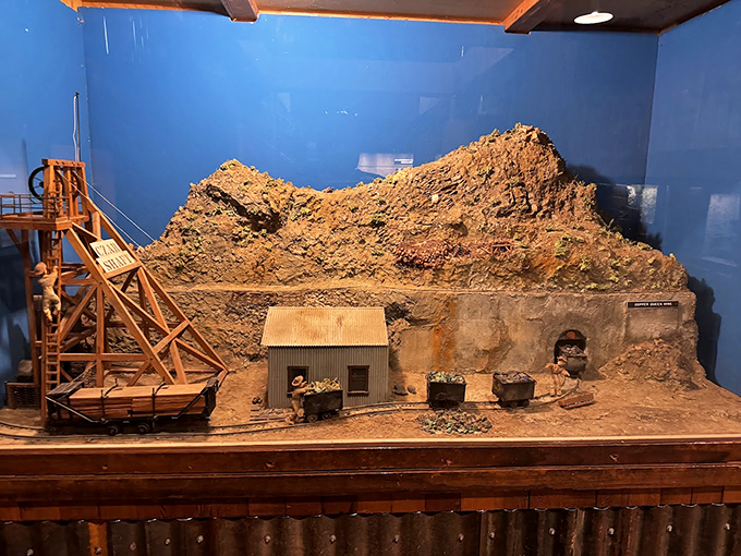 Miniature miners at work: This diorama brings the underground hustle to life, minus the claustrophobia and constant fear of cave-ins.