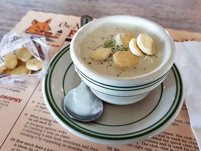 New England clam chowder so creamy and packed with tender clams, it's like a warm hug from the Atlantic itself.
