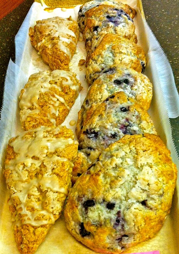 These aren't just scones &ndash; they're edible works of art. The blueberry bursts with Maine's signature fruit while the glazed oatmeal tempts with caramelized sweetness.