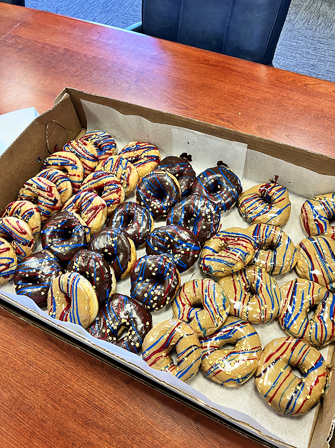 Patriotic donuts that would make Uncle Sam weep with joy &ndash; red, white, and blue never looked so deliciously edible.