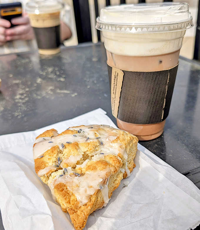 This isn't just any scone &ndash; it's a buttery masterpiece with a perfect glaze that makes you wonder if they've somehow imported Irish rainwater for the recipe.