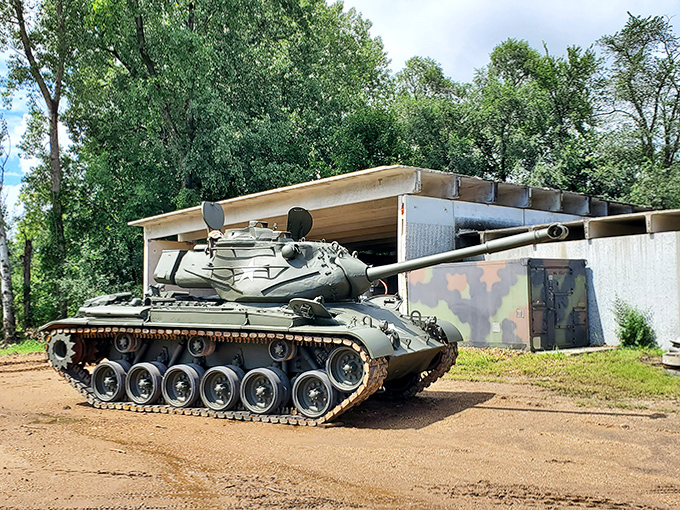 History on treads: The iconic silhouette of this vintage tank represents decades of military engineering and battlefield evolution.