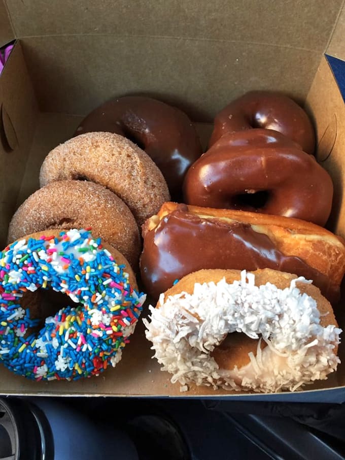 A box of assorted donuts from Harner's is like opening a treasure chest, if treasure were delicious and covered in glaze.