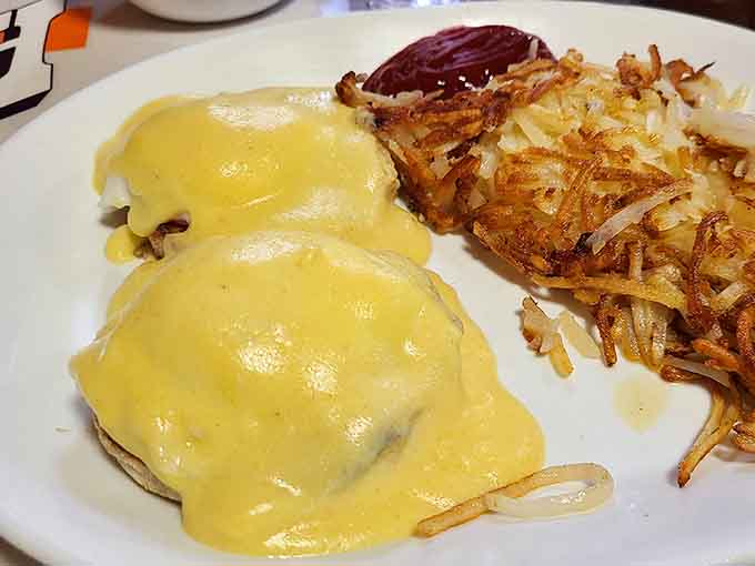 Behold the Eggs Benedict that's earned legendary status, with hollandaise so perfect it could make a grown person weep with joy.