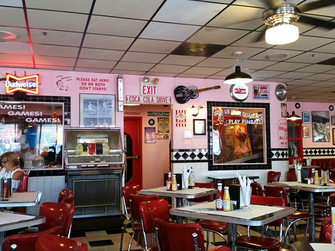 Rock around the clock? More like rock around these booths! The decor at Little Anthony's hits all the right notes of 1950s cool.