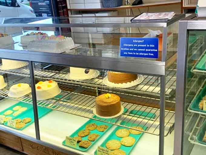 Cakes: Behind glass, these cakes aren't just desserts &ndash; they're celebrations waiting to happen. Each one whispers, "Pick me for your special day!"