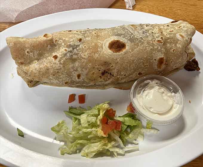 This breakfast burrito is what morning dreams are made of, stuffed with fluffy eggs and wrapped in a perfectly warmed tortilla.