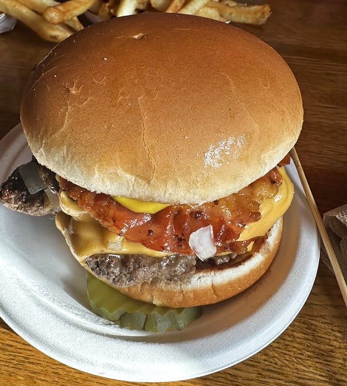 Double Bacon Cheese brings twice the meat and all the crispy bacon happiness your heart desires in one glorious package.