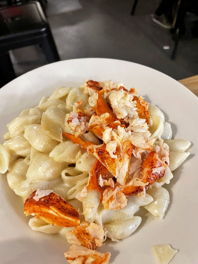 Behold, the holy grail of comfort food: lobster mac and cheese. It's what would happen if a lobster roll and your childhood favorite had a delicious love child.