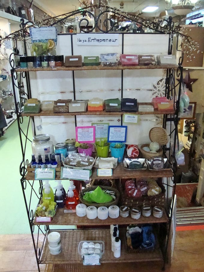 Handcrafted soaps and bath products from local artisans bring modern craftsmanship to this haven of historical treasures. 