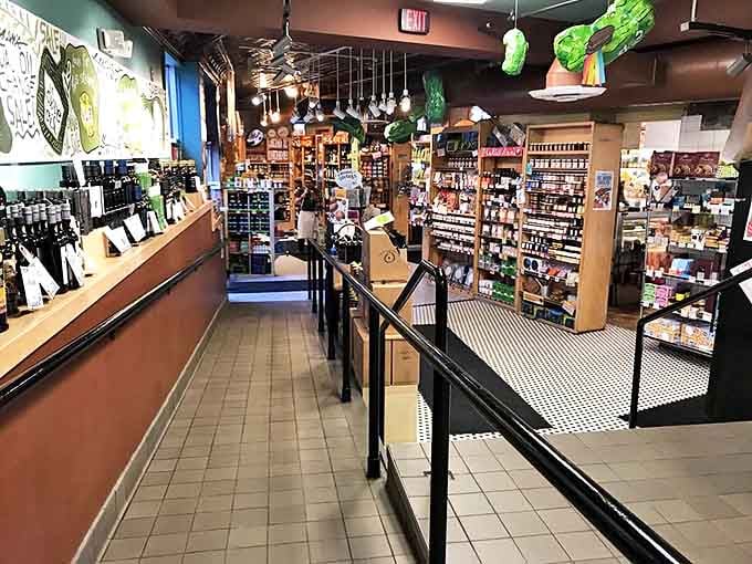 The market section transforms everyday shoppers into culinary explorers, with shelves of artisanal treasures that make professional chefs weak in the knees.