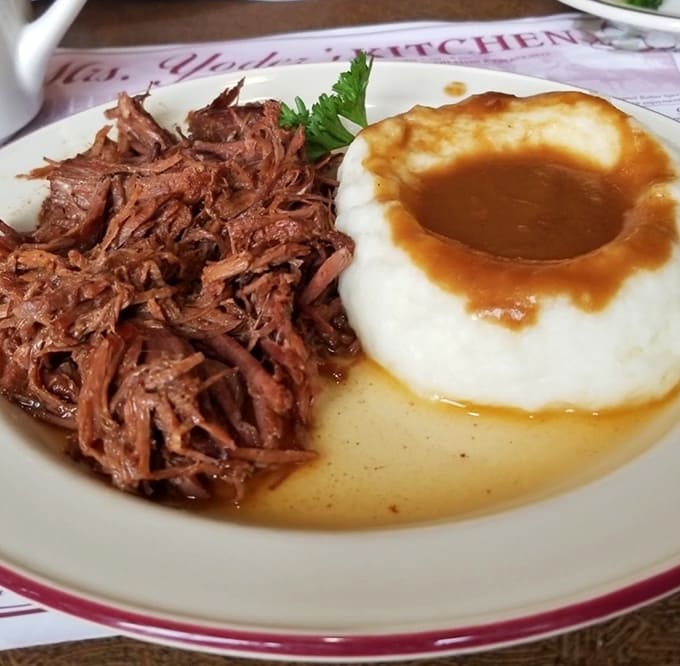 Pot roast and mashed potatoes together create the kind of plate that makes you want to write thank-you notes to cows and potatoes.