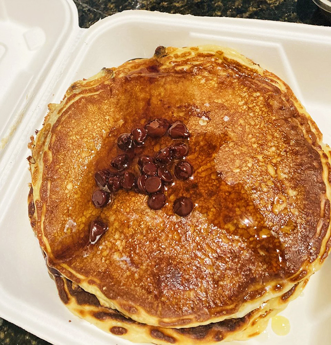 Pancakes: Golden discs of joy studded with chocolate chips &ndash; proof that breakfast can double as therapy for whatever ails you.