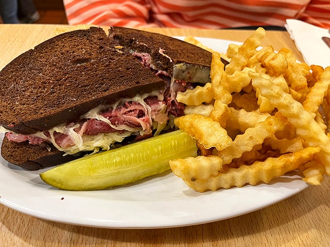 Behold the Reuben in all its glory &ndash; a skyscraper of corned beef and sauerkraut that requires structural engineering skills to eat.