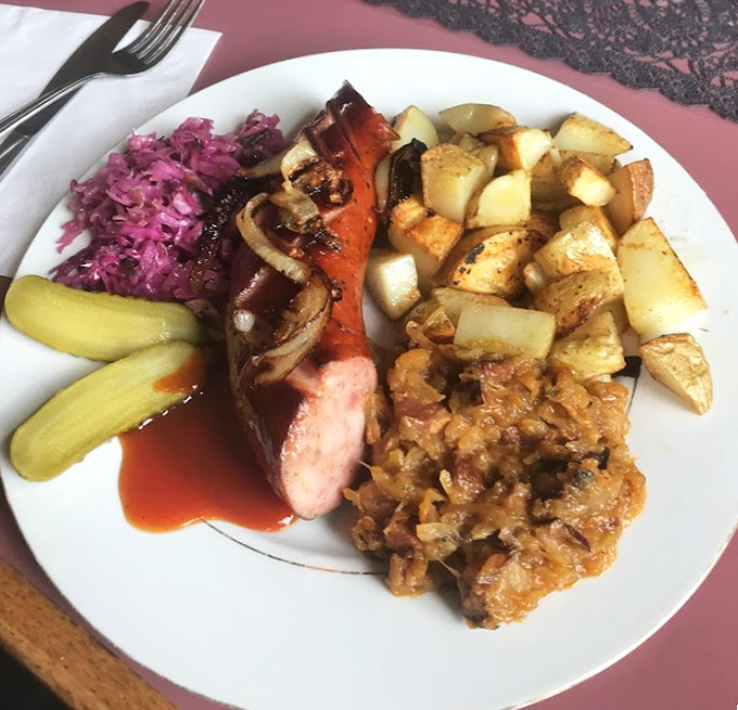 Kielbasa that snaps with each bite, nestled alongside vibrant cabbage and golden potatoes &ndash; a trifecta of Polish comfort.