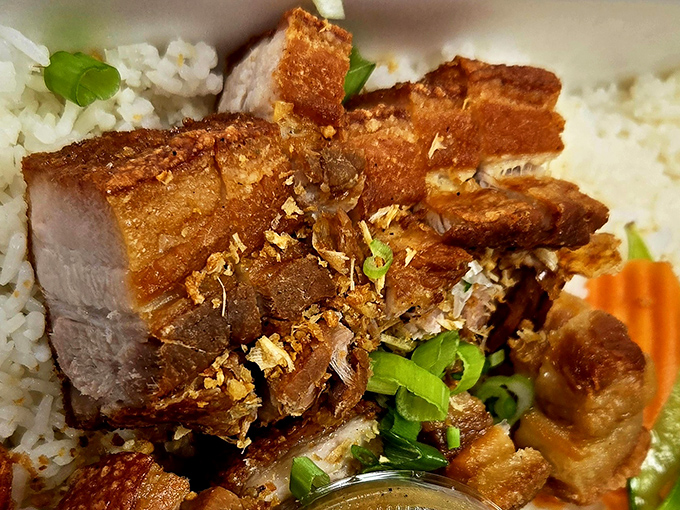 Pork belly perfection &ndash; each bite offers a heavenly contrast between crackling skin and tender, juicy meat that might just change your life.