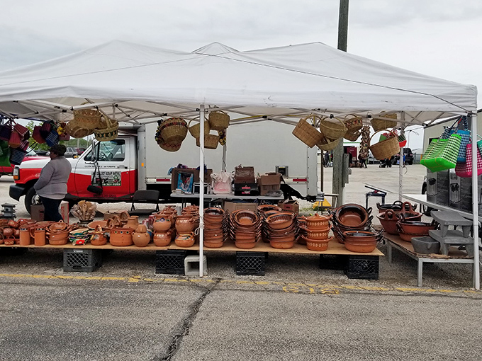 Clay pots and cooking vessels arranged with care – these aren't just kitchen tools, they're cultural artifacts waiting for your salsa.