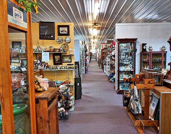 Stretching into the distance like a treasure-filled hallway, each aisle promises new discoveries around every corner and behind every display case.