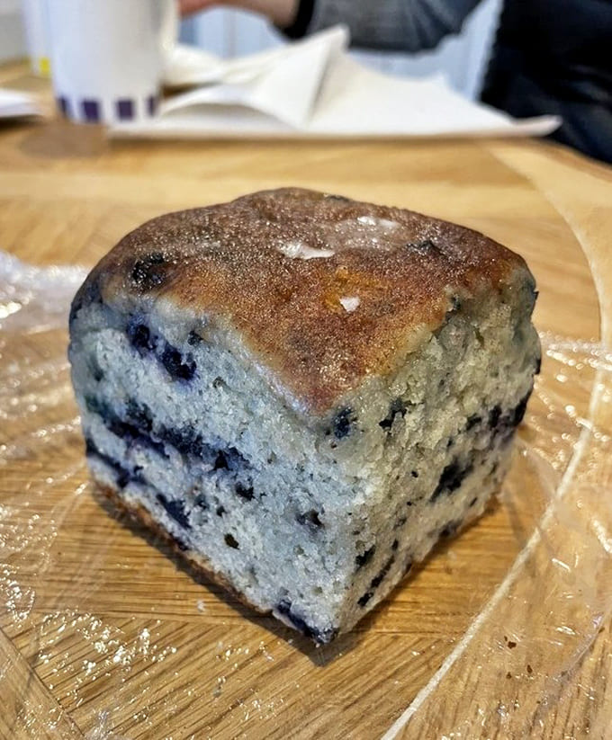 This blueberry cake looks like someone captured summer in Maine and baked it into the perfect handheld dessert, because they basically did.