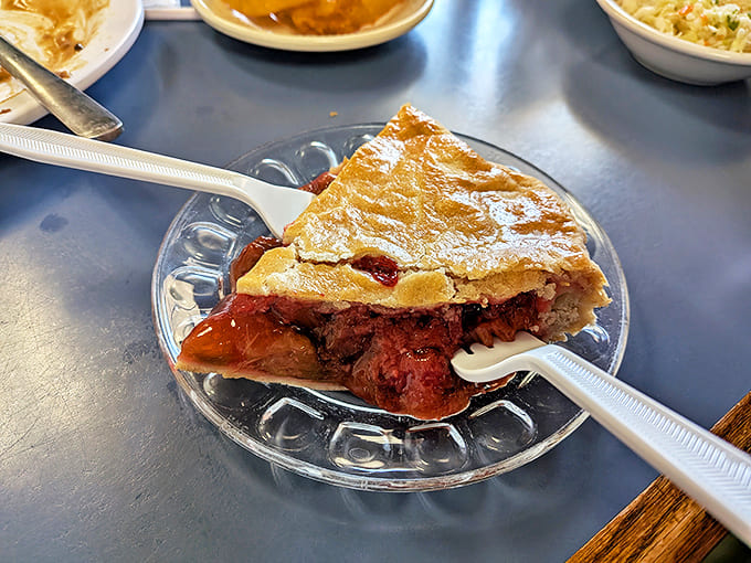 This isn't just rhubarb pie &ndash; it's a sweet-tart masterpiece with a crust so flaky it should be illegal in twelve states.