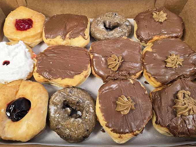 This assortment shows off the bakery's range, from jelly-filled classics to cream-topped beauties that make choosing just one nearly impossible.