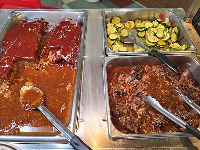 The buffet line showcases glazed meats and perfectly cooked vegetables that'll make your taste buds do a happy dance.