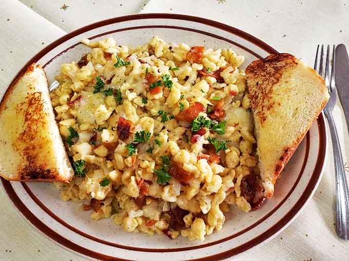 This isn't your college dorm ramen &ndash; it's sp&auml;tzle, Germany's answer to comfort food, with tender egg noodles that hug every bit of flavor.