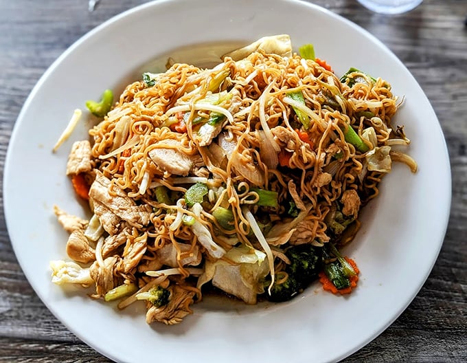 Noodles so perfectly tangled, they'd make your grandmother's yarn basket jealous. A carb lover's dream come true!