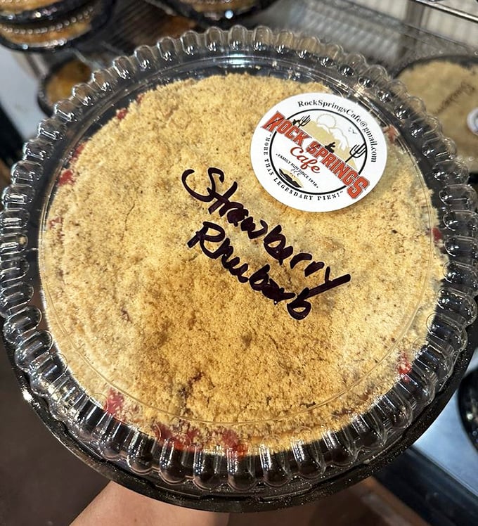 Strawberry rhubarb pie that's worth driving across state lines for &ndash; the perfect balance of sweet, tart, and buttery crust.