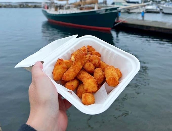 Golden cheese curds by the harbor are basically Minnesota's version of finding treasure, except you get to eat this bounty.