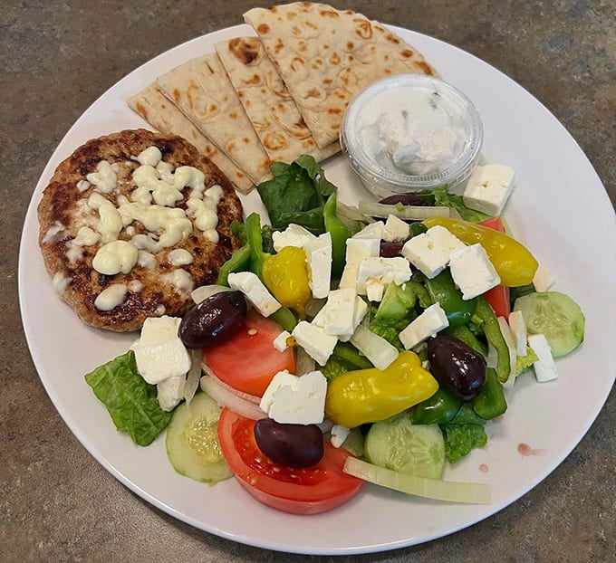 That turkey burger paired with a fresh salad proves healthy eating doesn't have to taste like punishment or sadness.